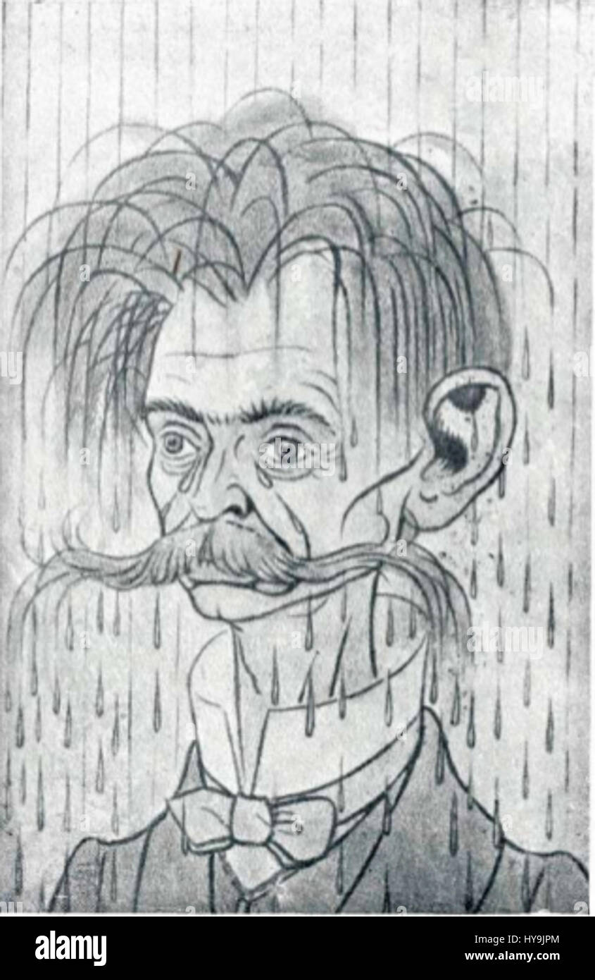 A 1909 portrait of Slovenian writer Ivan Cankar by artist Hinko Smrekar ...