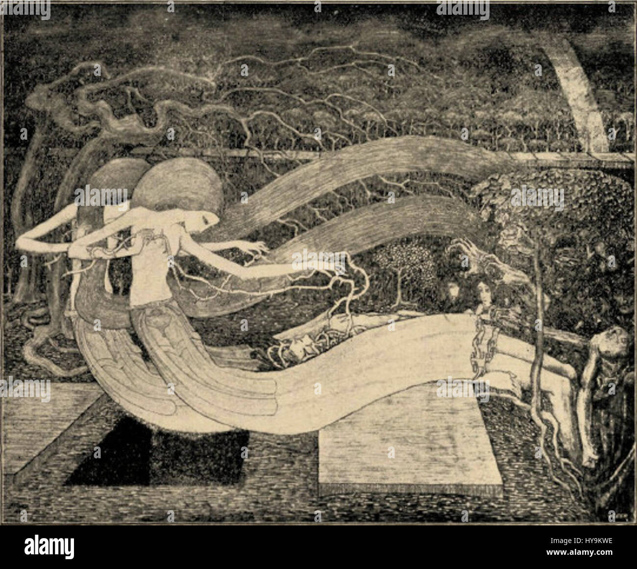 'O Grave Where Is Thy Victory?' (1898) by Jan Toorop is a symbolic ...