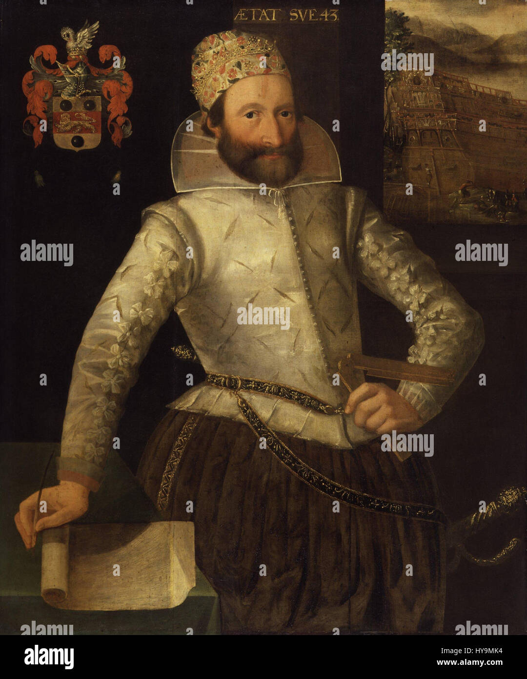 Phineas Pett, depicted in this portrait from the National Portrait ...