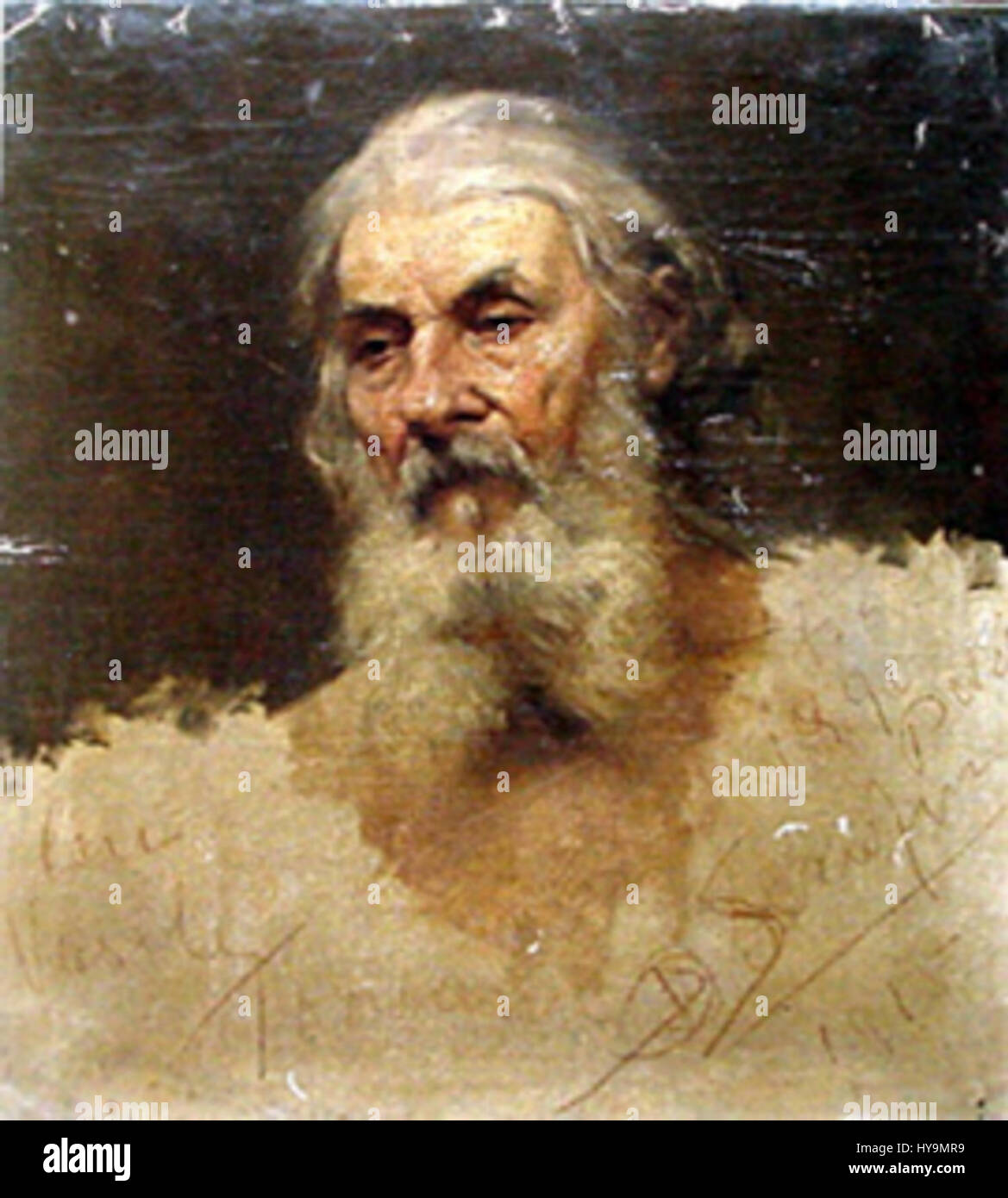 *Portret de bătrân* by Dimitrie Serafim is a portrait of an elderly man ...
