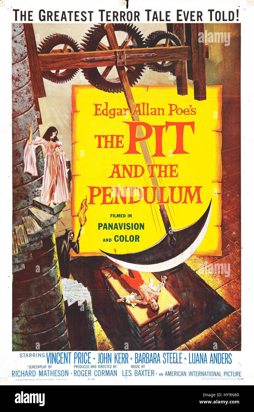The poster for the 1961 film 'The Pit and the Pendulum' features ...