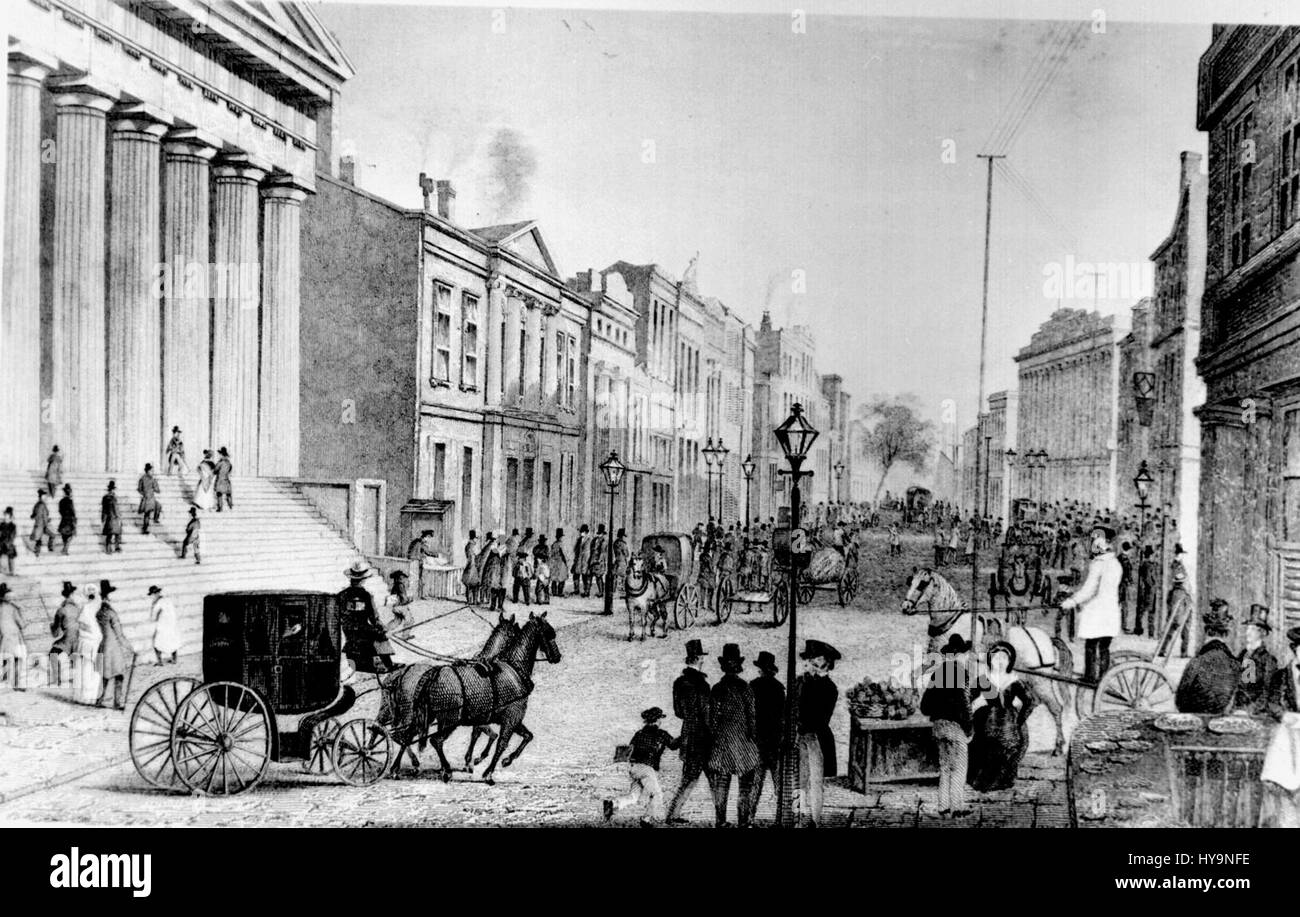 This historical print of Wall Street in 1867 captures the economic ...