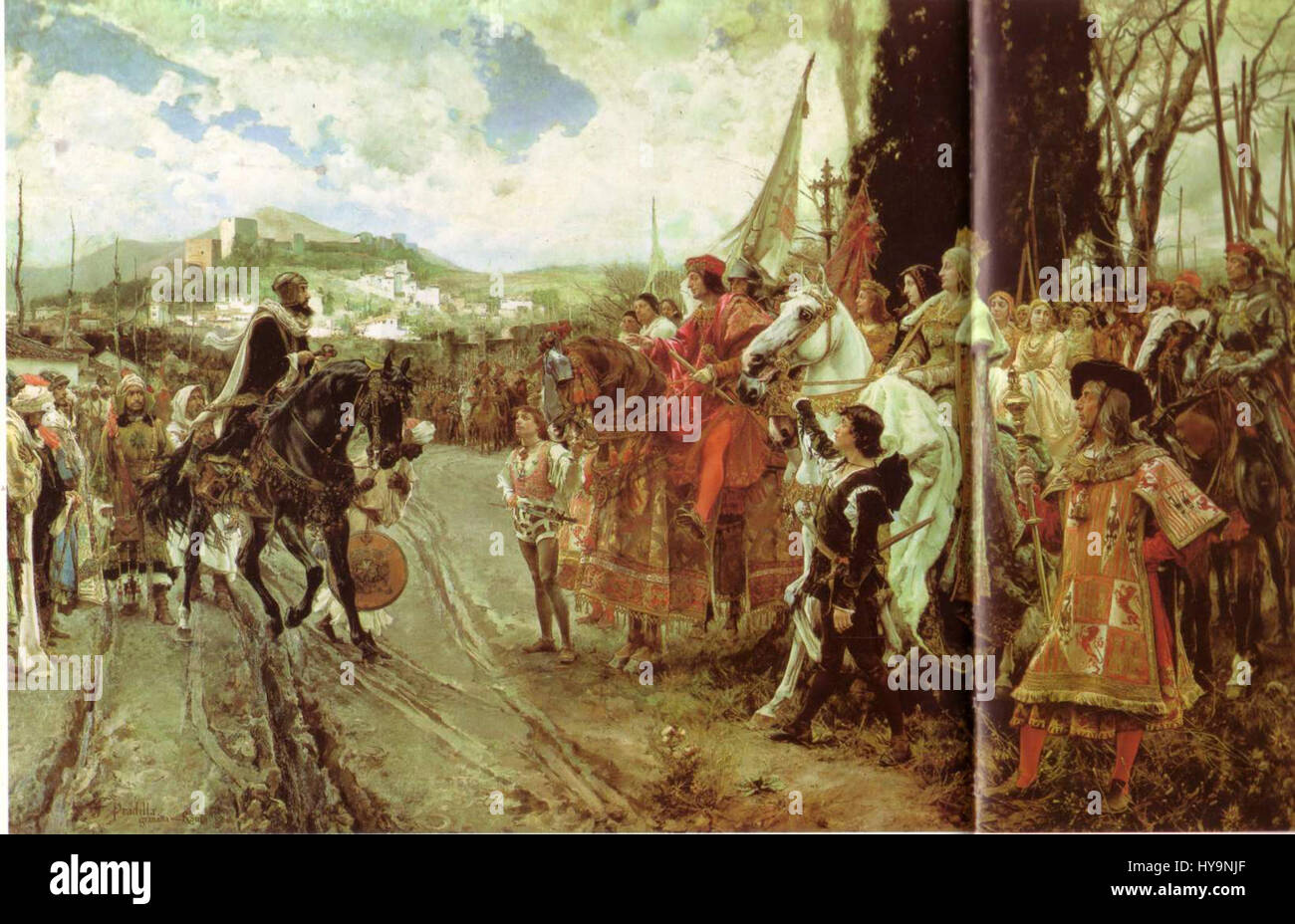 The detail from a 1492 painting of Granada reflects the city’s ...
