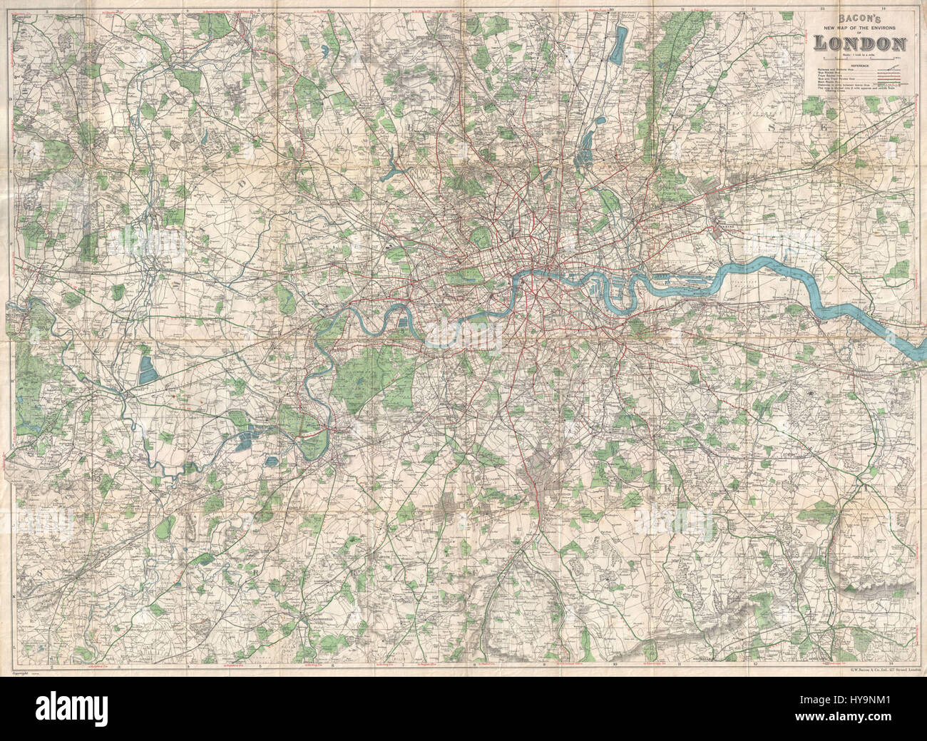 This 1920 pocket map of London and its surrounding areas was produced ...