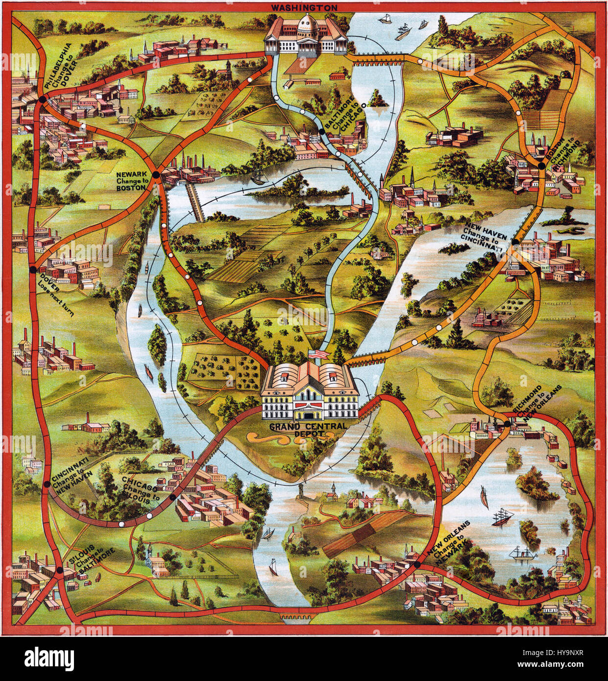 Historical map depicting route hi-res stock photography and images - Alamy