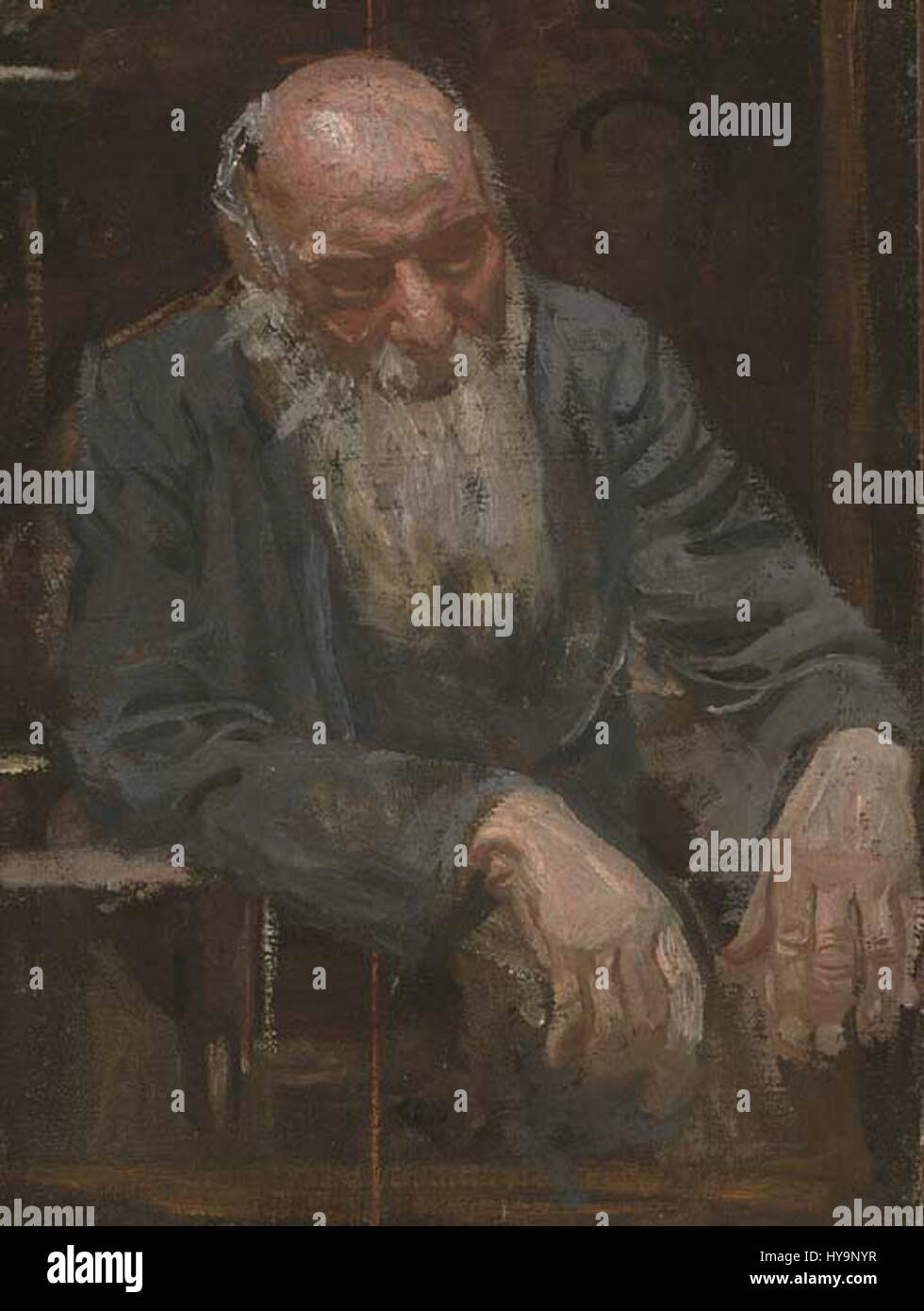 This artwork, 'A Study of an Old Man,' captures the elderly figure in a ...
