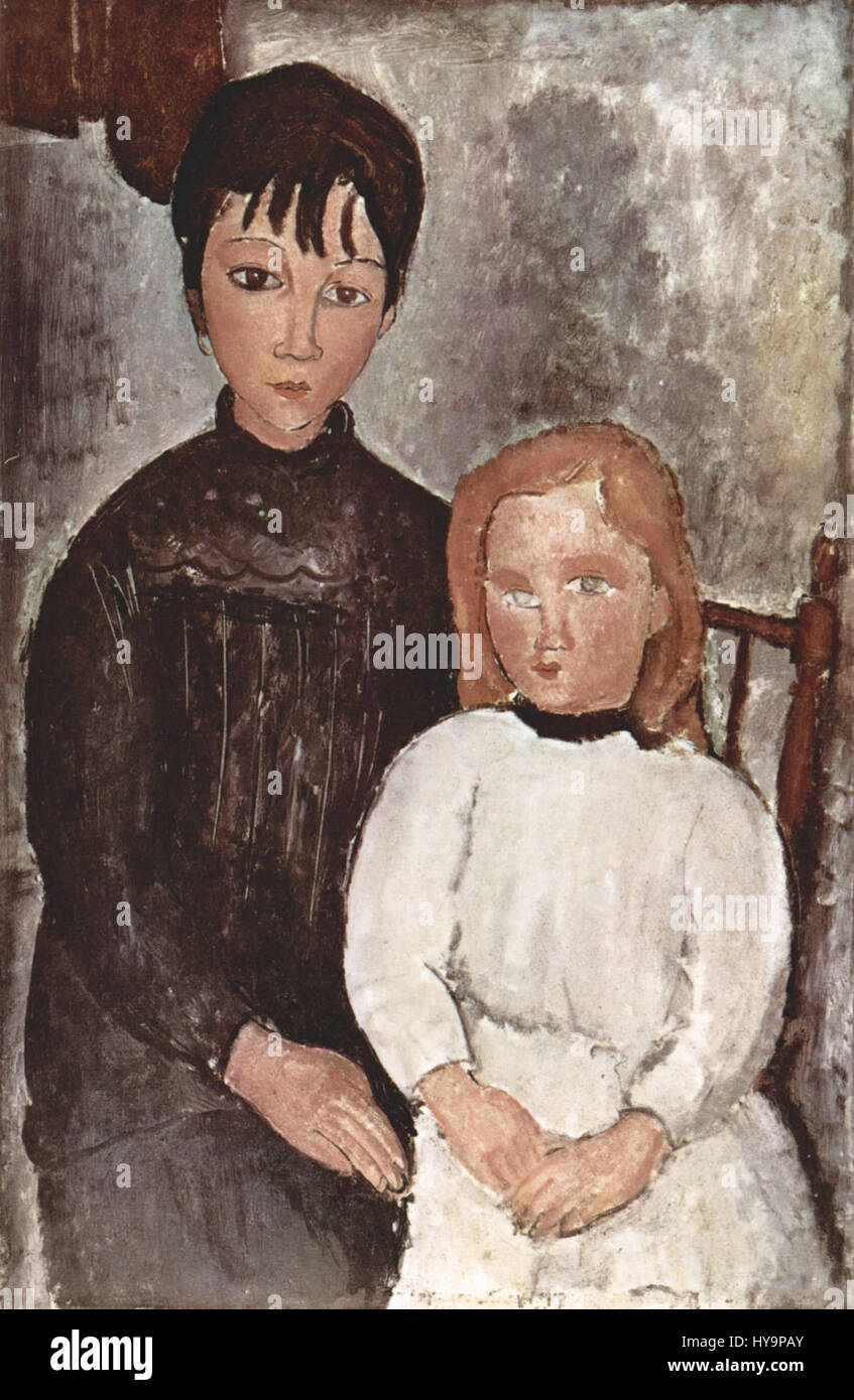This artwork by Amedeo Modigliani, titled '065,' demonstrates his ...