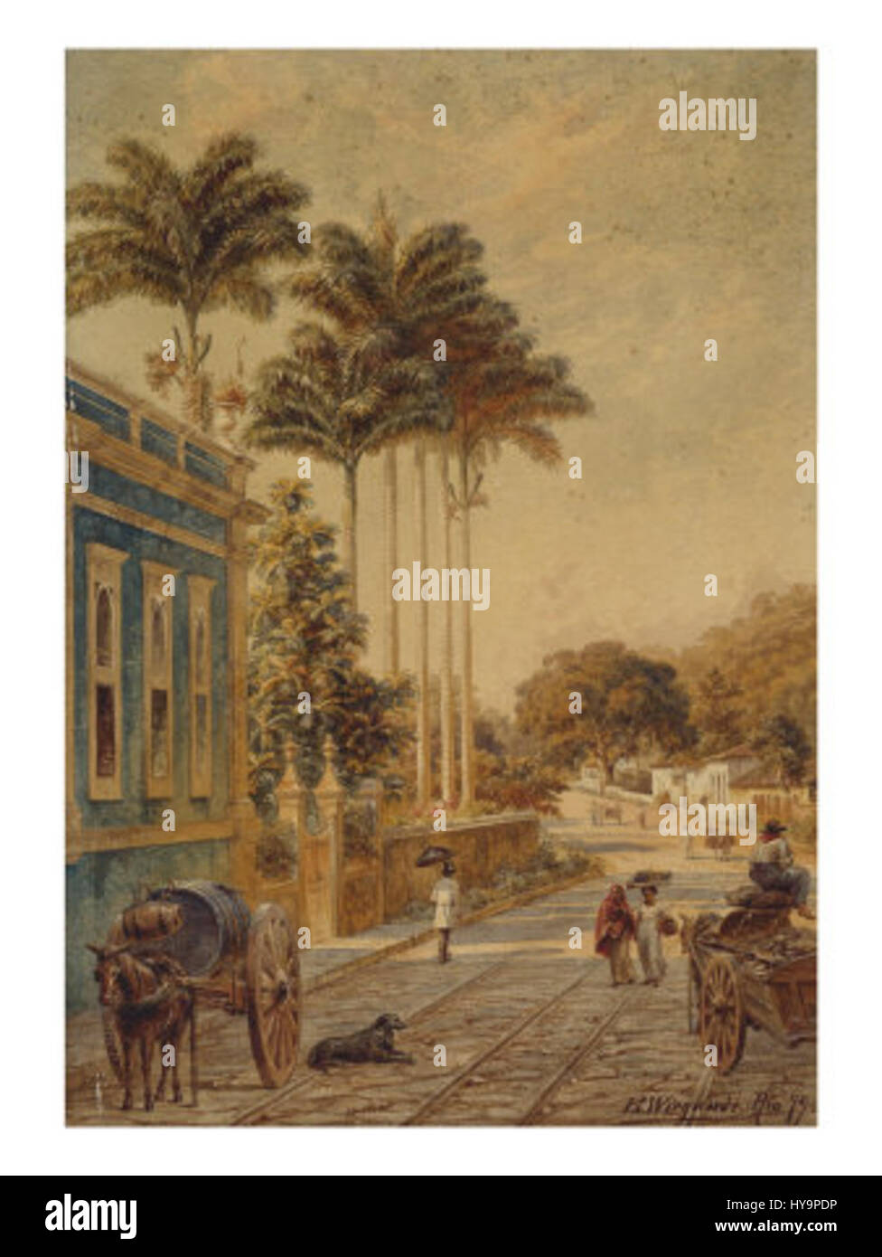 Bernhard Wiegandt, Street Scene, Rio de Janeiro, 1879 Stock Photo - Alamy