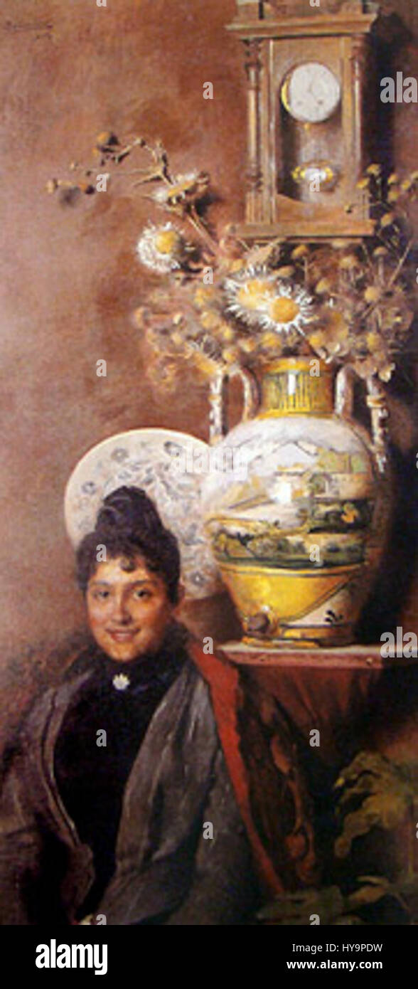 'Vaso com flores' (1893) by Belmiro de Almeida is a still-life painting ...