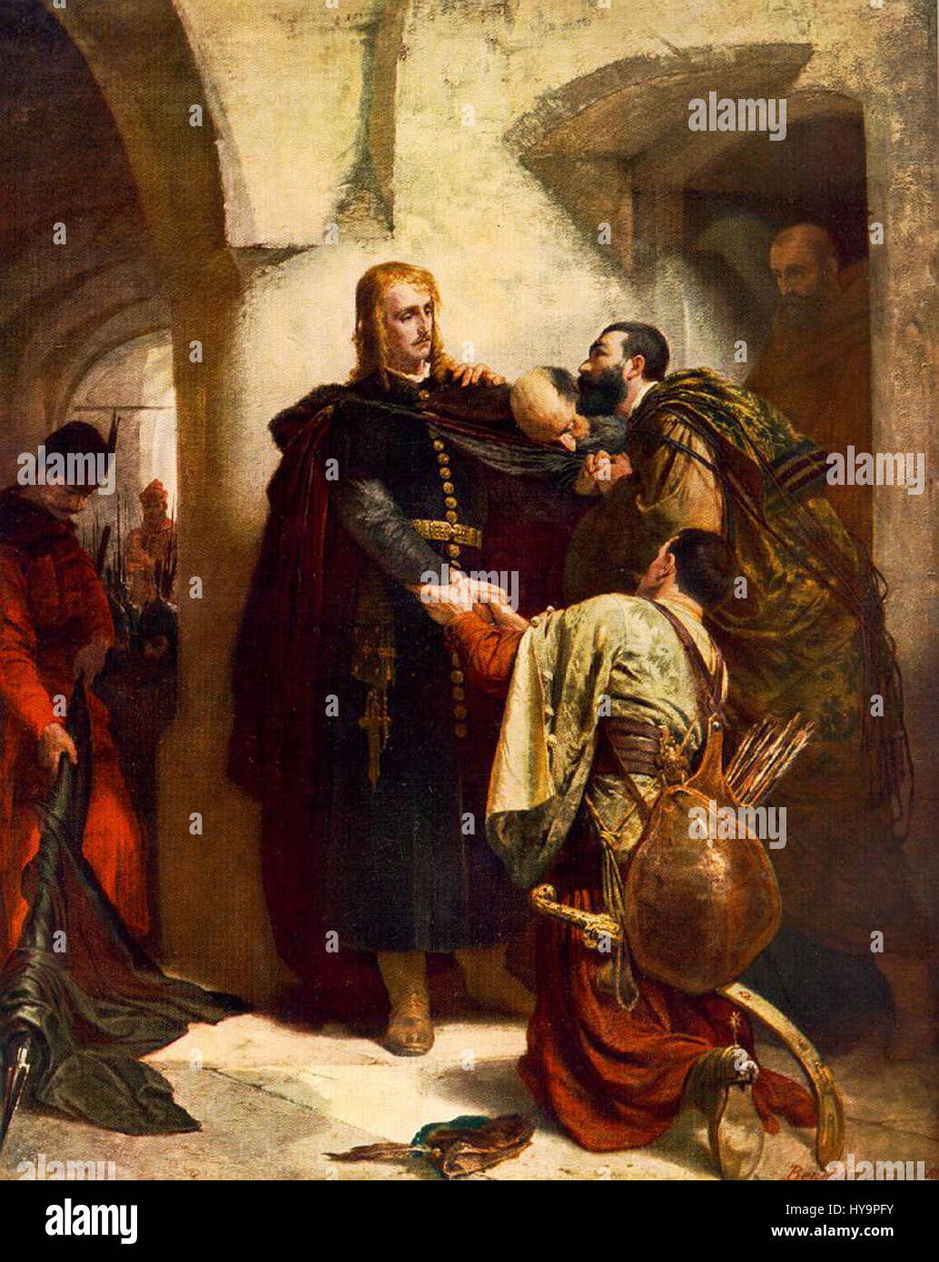 Benczúr’s 'Hunyadi László Búcsúja' (Farewell of László Hunyadi) depicts ...