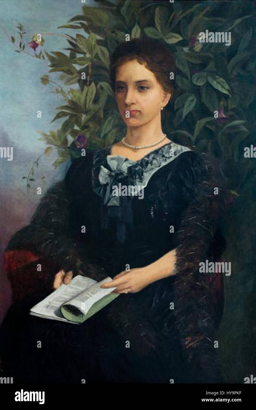 Bertha Worms Dama com revista Stock Photo - Alamy