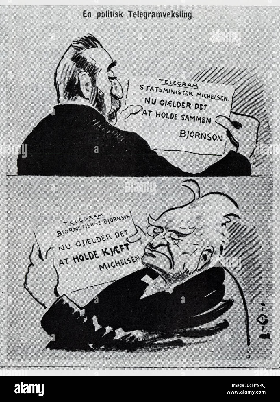 'En politisk telegramveksling' (A Political Telegram Exchange) refers ...