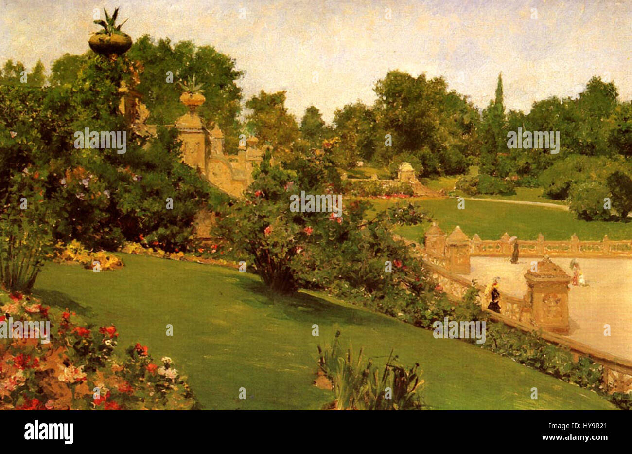 William Merritt Chase's 'Terrace at the Mall' (1890) captures a vibrant ...