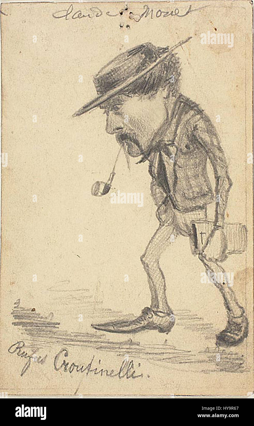 A caricature by Claude Monet depicting Henri Cassinelli and Rufus ...