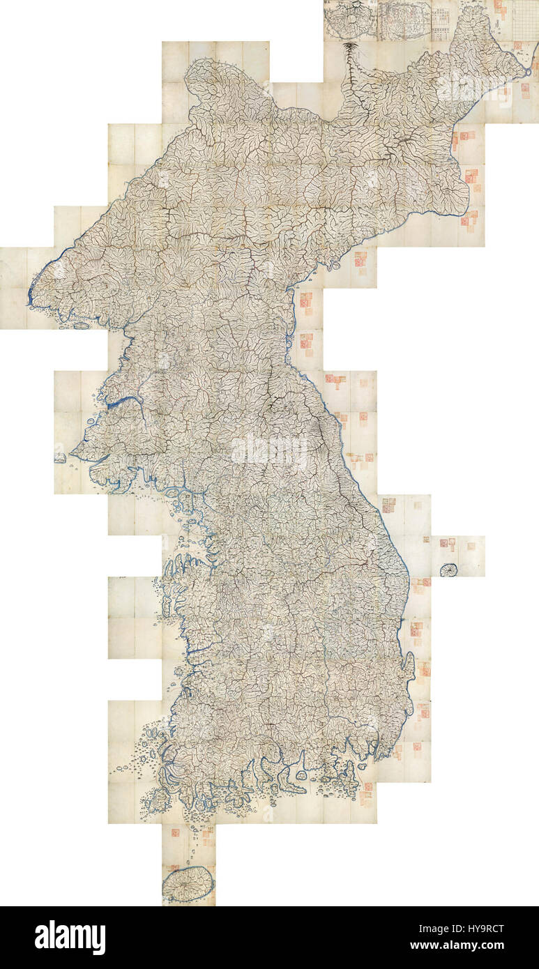 The Daedongyeojido is a comprehensive 19th-century Korean map that ...