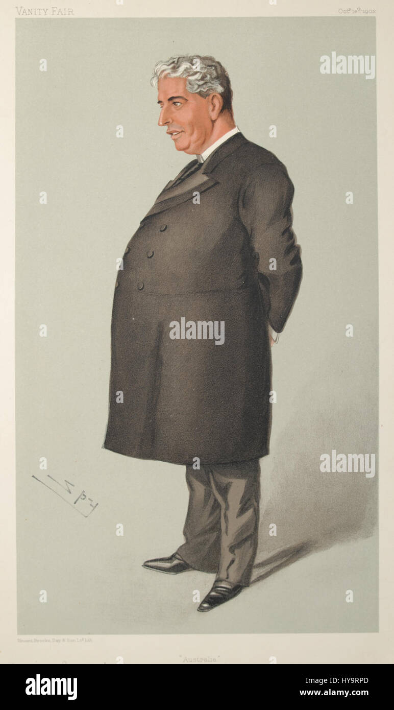 A 1902 caricature of Edmund Barton, the first Prime Minister of ...
