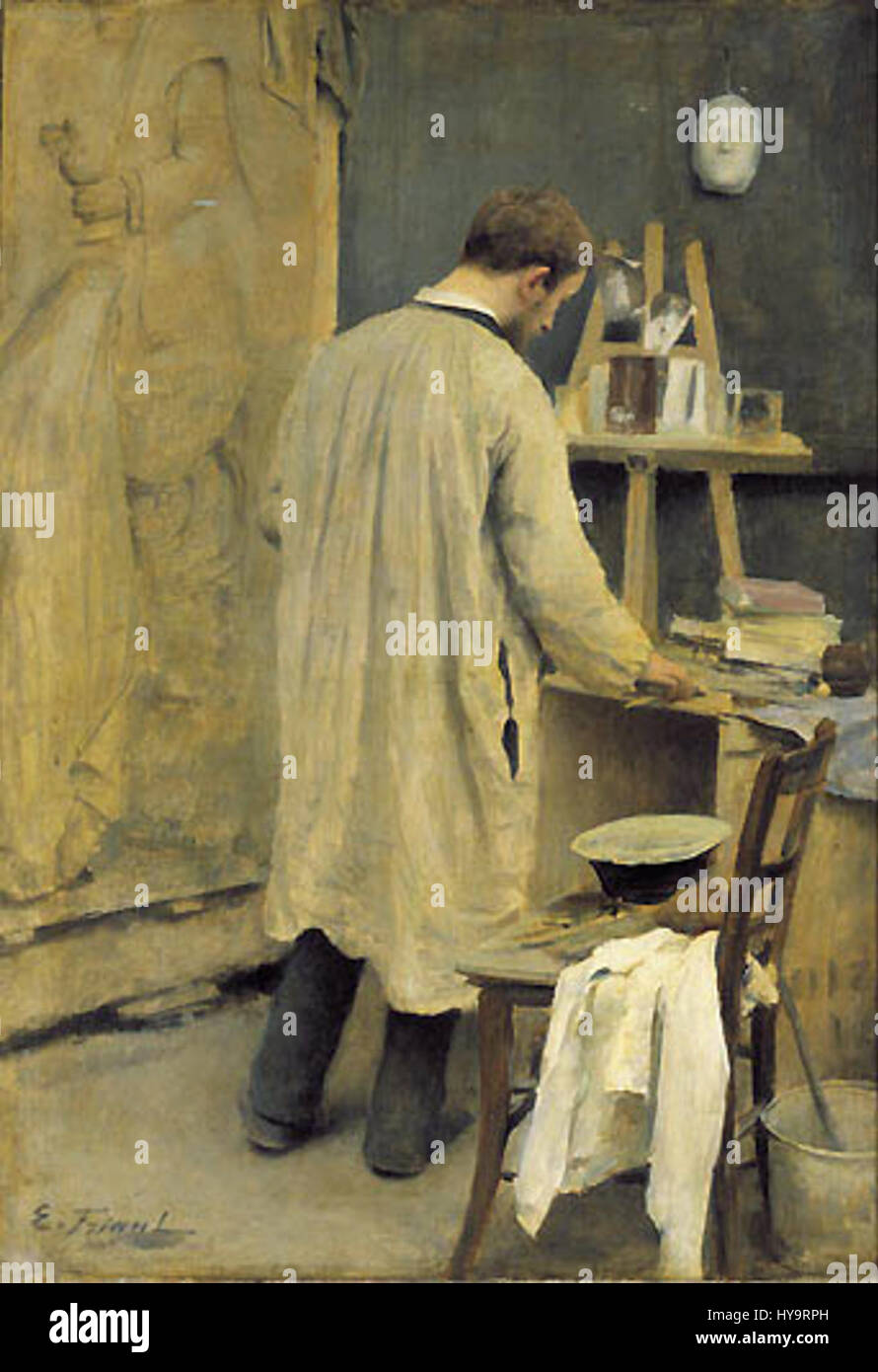 Emile Friant Interieur d'atelier 1884 Stock Photo - Alamy