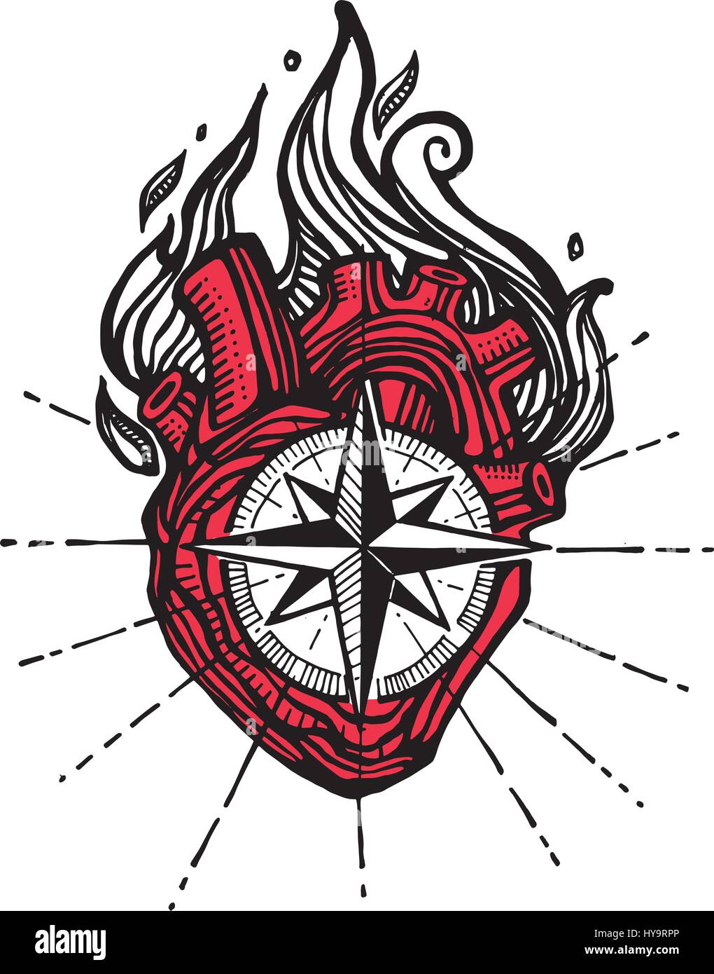 How to make a compass Stock Vector Images - Alamy