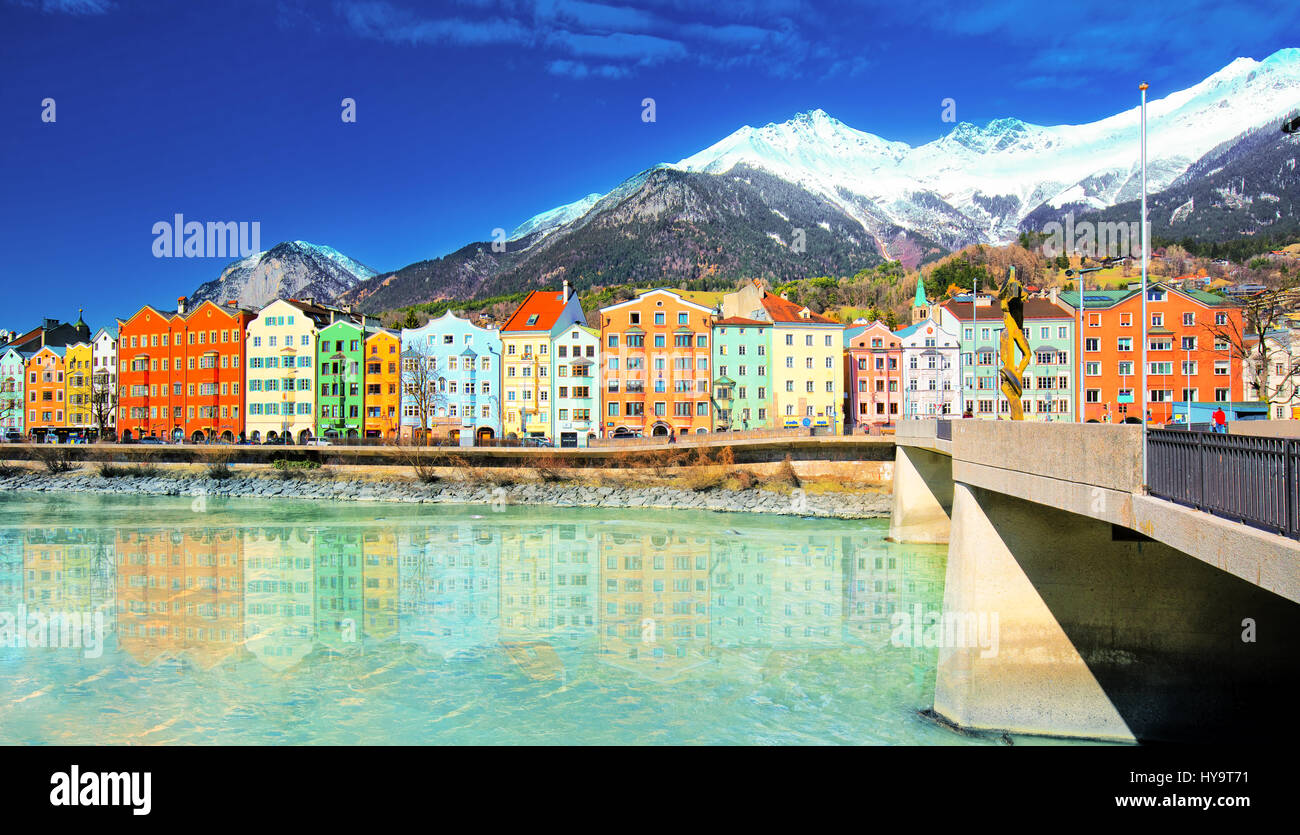 INNSBRUCK, AUSTRIA - March 11, 2017 - City scape in Innsbruck city ...