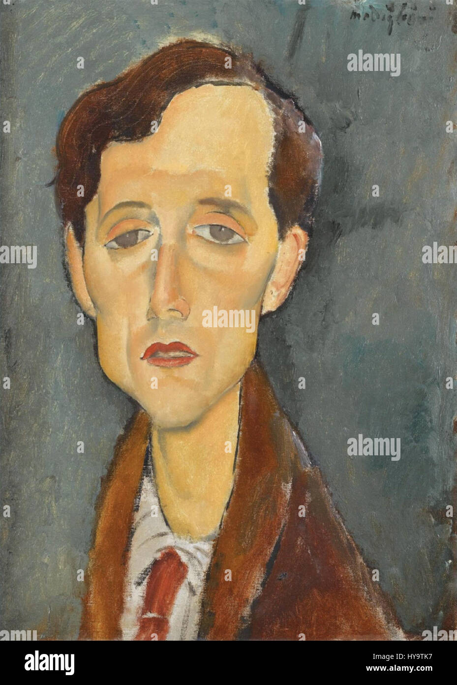 A portrait of Frans Hellens by Amedeo Modigliani, showcasing the artist ...