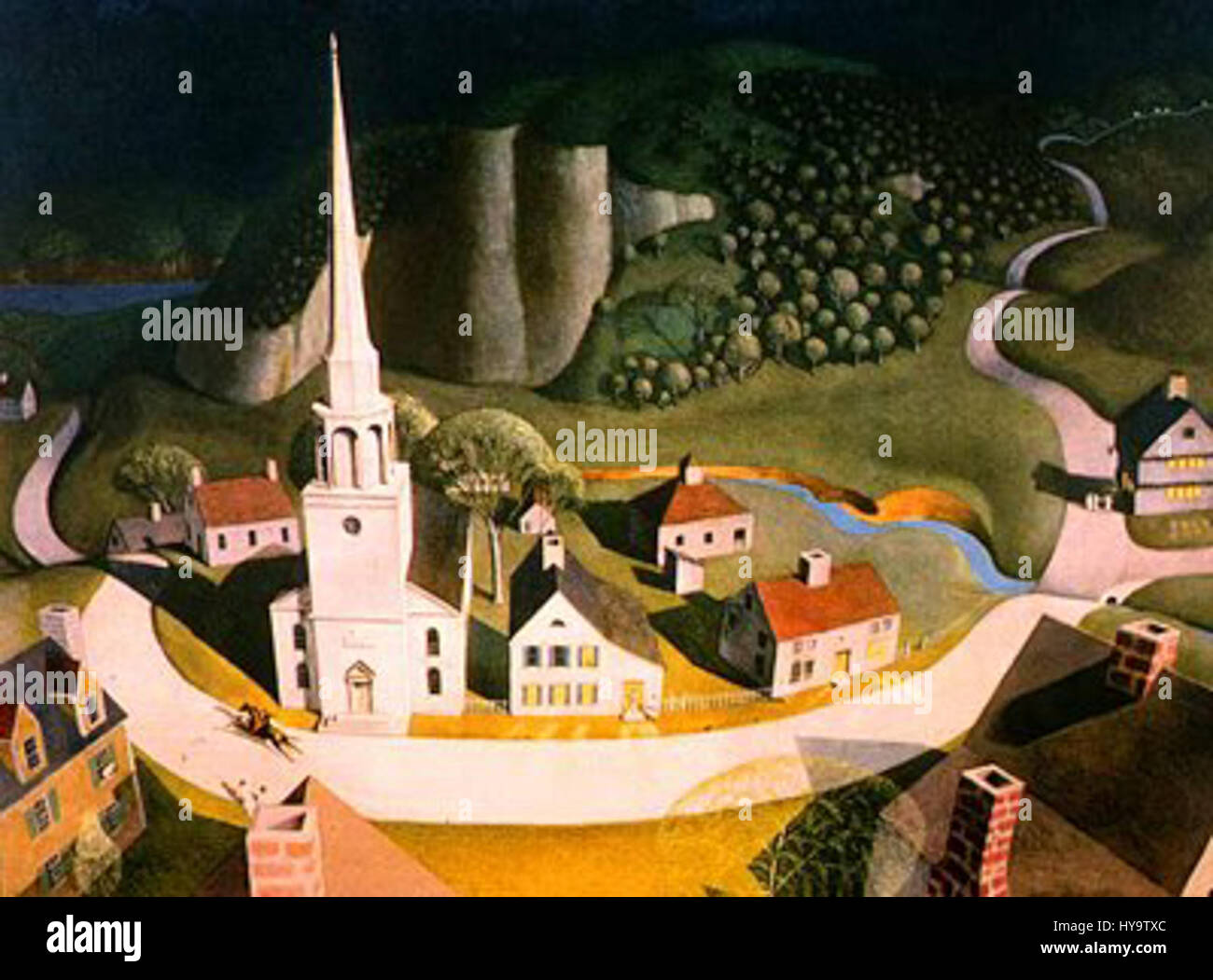 Grant Wood The Midnight Ride of Paul Revere 1931 Stock Photo - Alamy