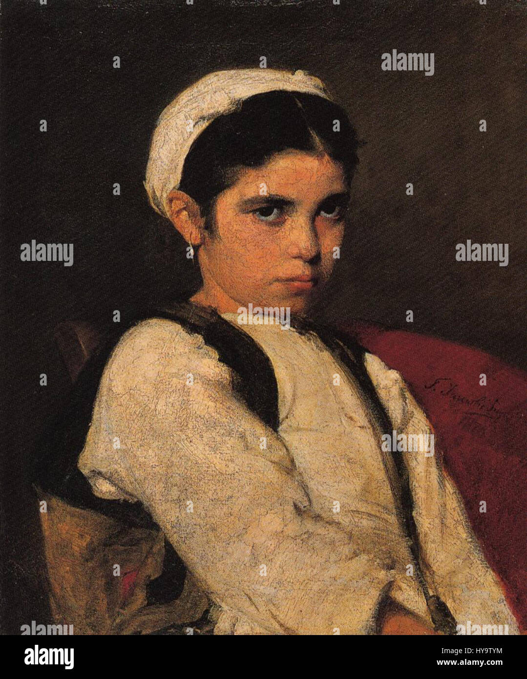 'Girl from Megara' by Georgios Iakovidis is a painting that portrays a ...