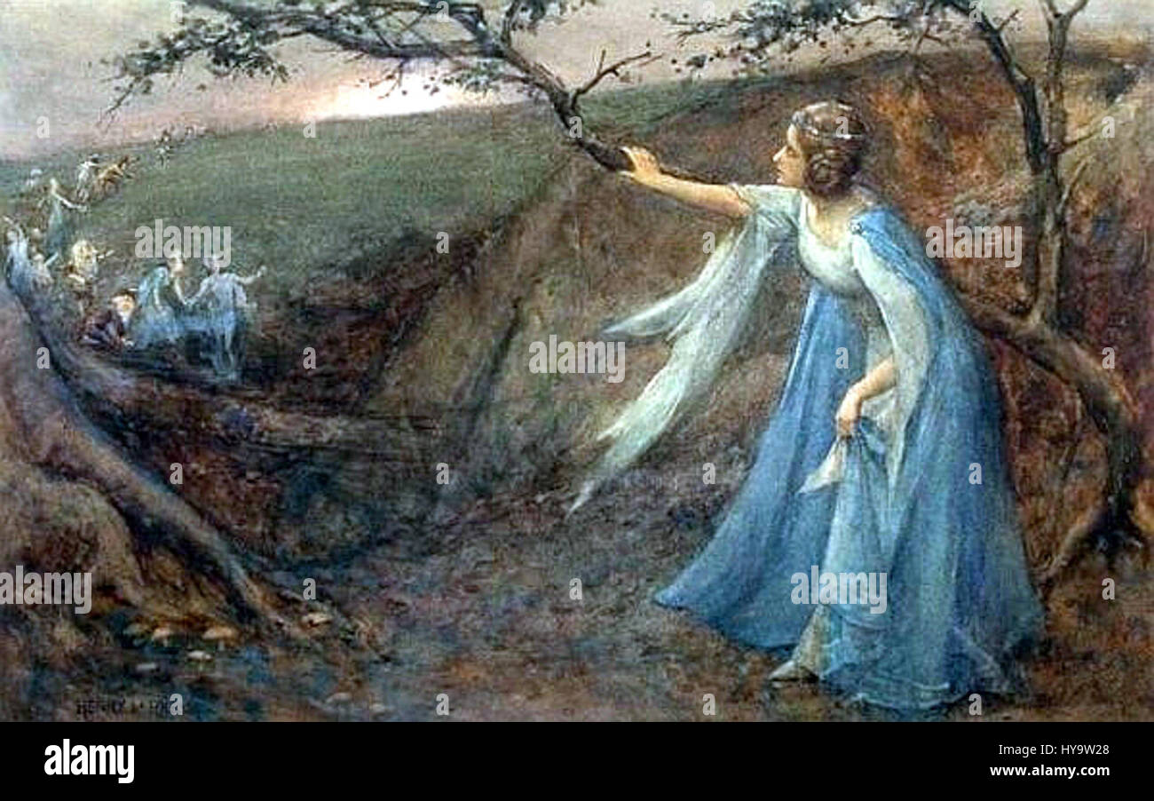 'Titania' by Henry Meynell Rheam depicts the queen of the fairies from ...