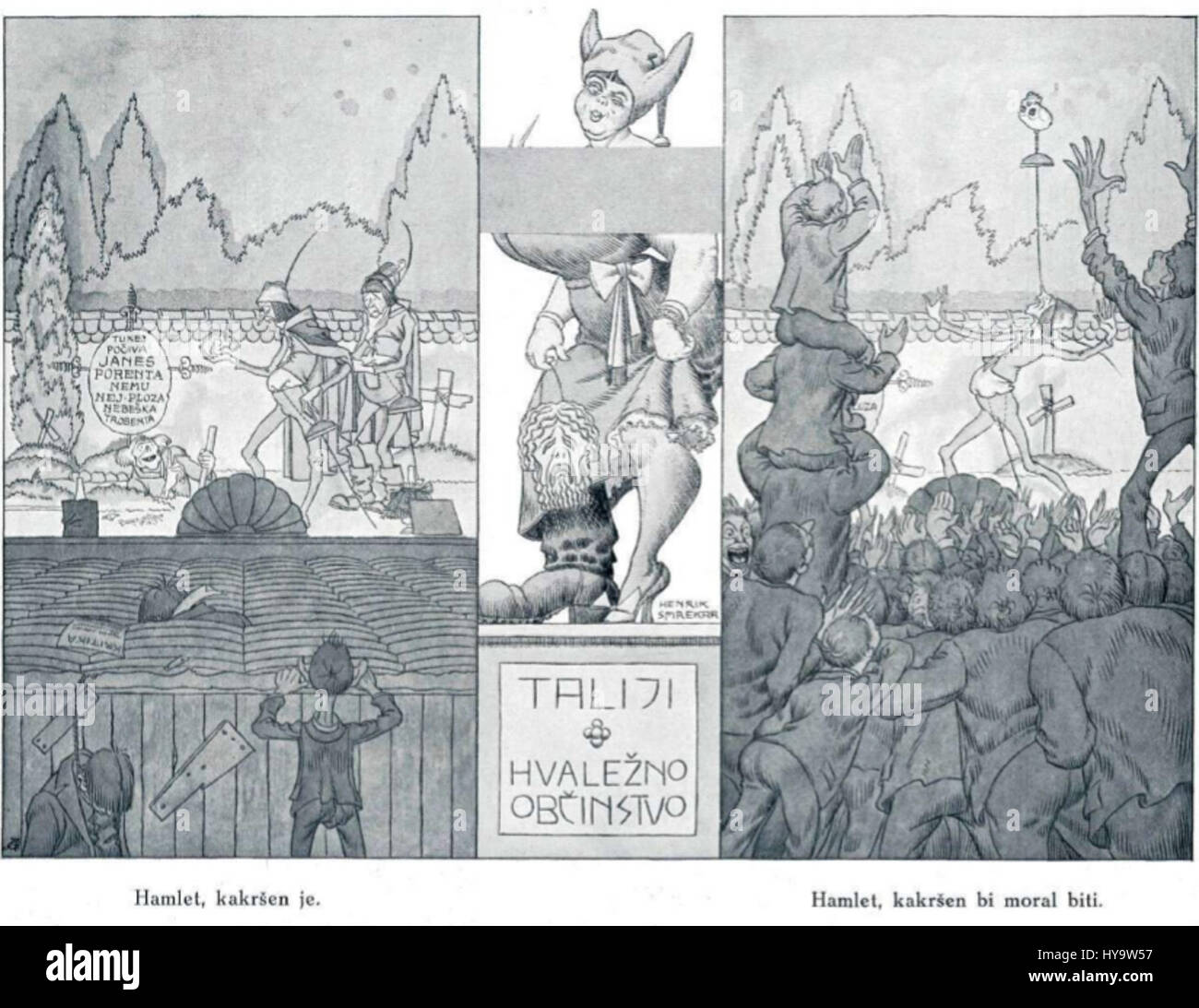 'Hamlet' by Hinko Smrekar illustrates a dramatic scene from Shakespeare ...