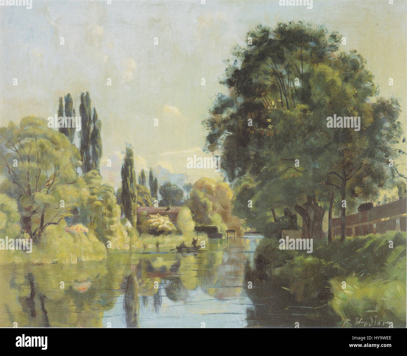 Ferdinand Hodler's painting 'Der Aarekanal bei Thun' from 1879 depicts ...