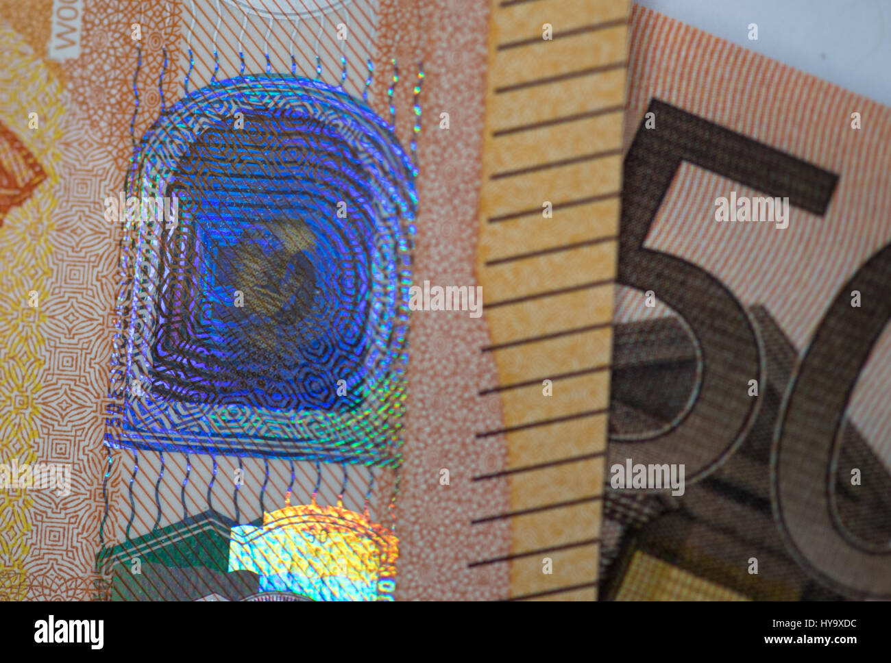 Leipzig, Germany. 28th Mar, 2017. A new 50 Euro bank note, photographed ...