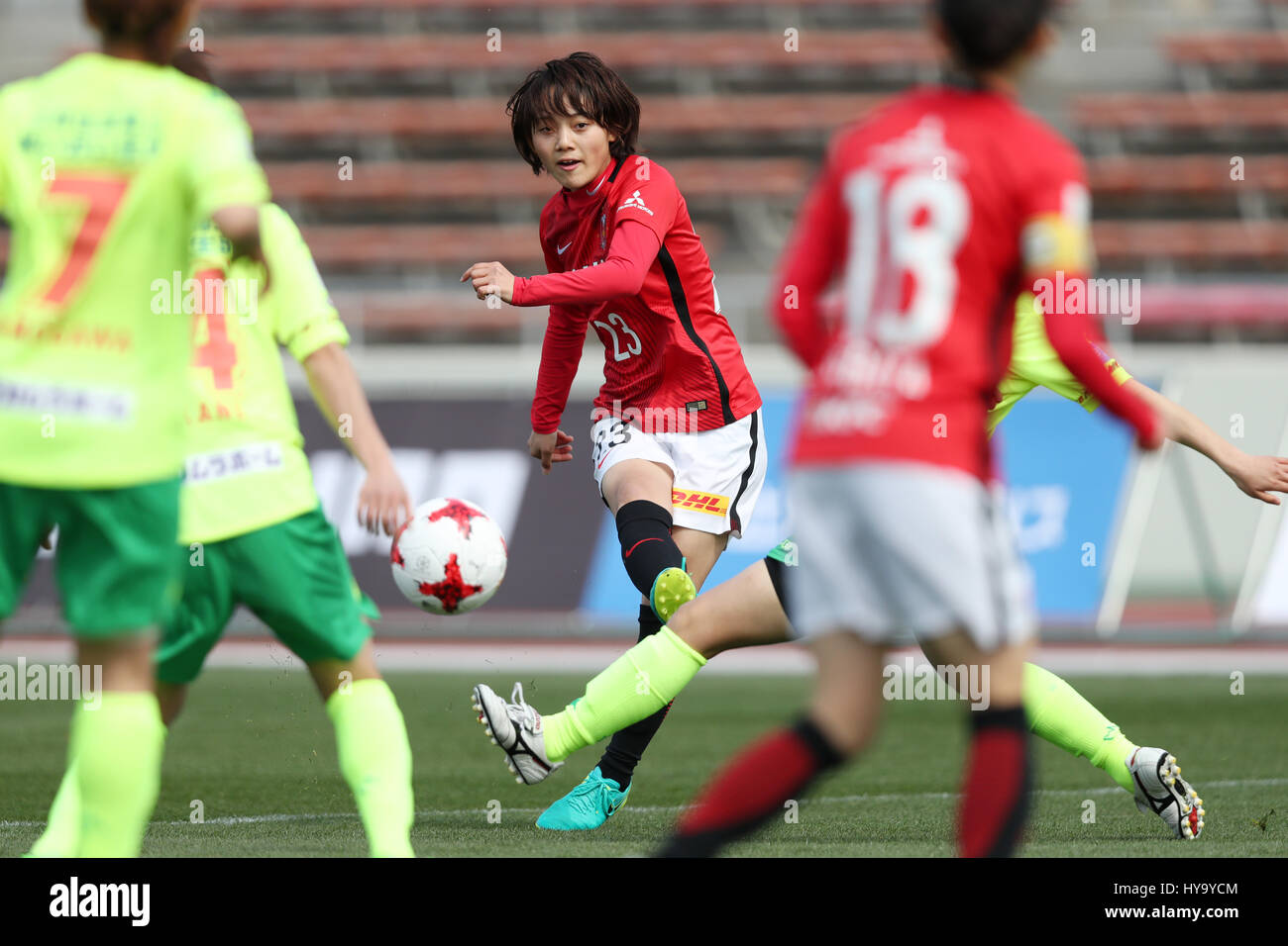 Saitama, Japan. 2nd Apr, 2017. Aoi Kizaki (Reds Ladies) Football/Soccer ...