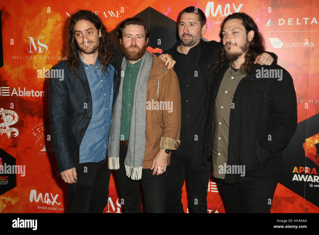 Sydney, Australia. 3rd Apr, 2017. Holy Holy band attend the 2017 APRA ...