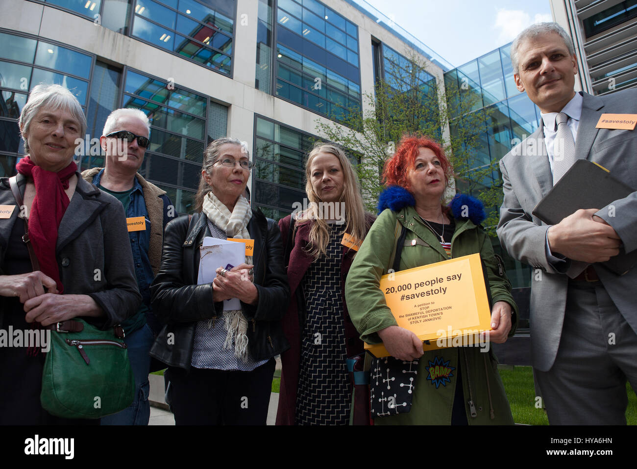 London, UK. 3rd Apr, 2017. Neil Finer, Sue Odell and Sian Berry with ...