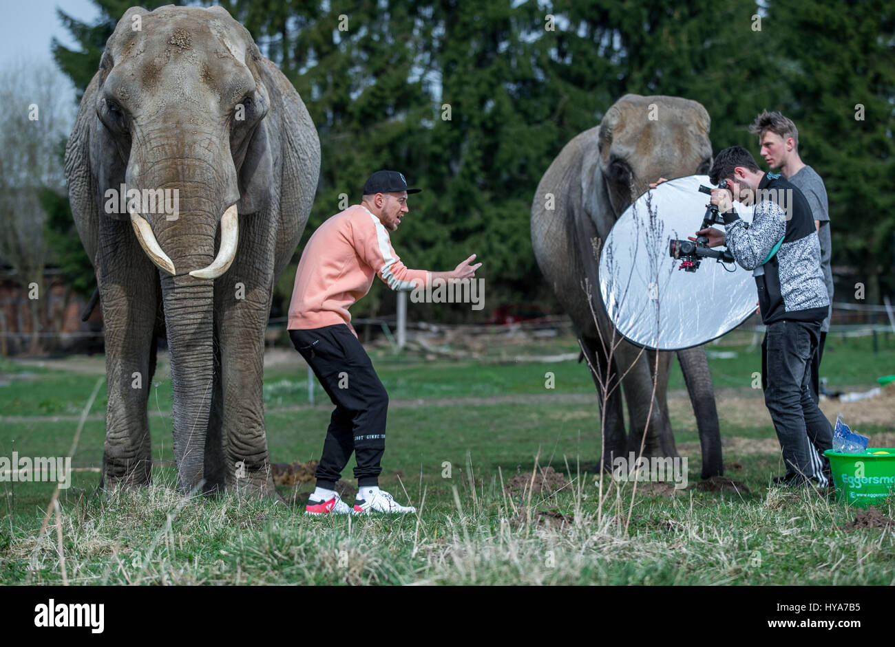 German rapper Liquit Walker from Berlin seen during the filming of a ...