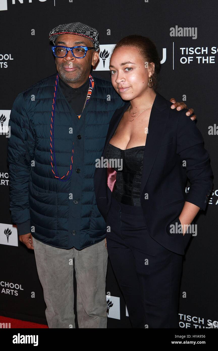 New York, NY, USA. 3rd Apr, 2017. Spike Lee and Satchel Lee at NYU ...