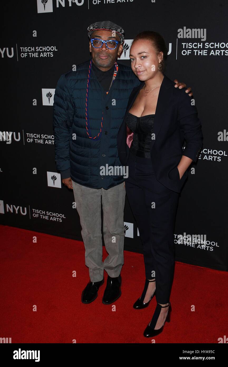 New York, NY, USA. 3rd Apr, 2017. Spike Lee and Satchel Lee at NYU ...