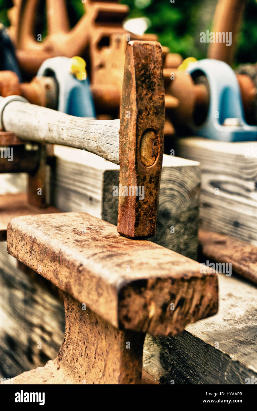 Vintage - Rusty Industrial Equipment - Machine Part - Rusty Ratchet ...