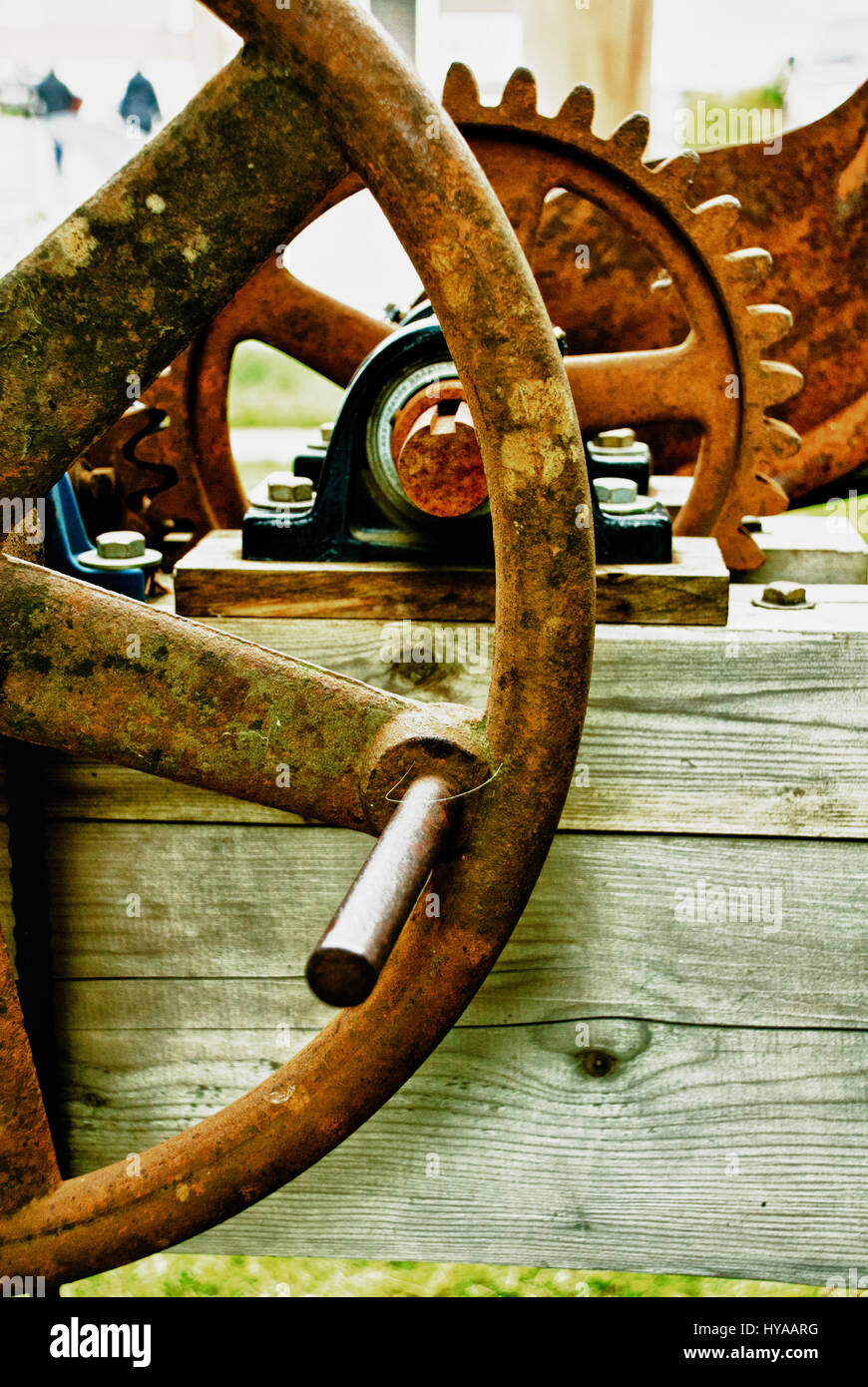 Vintage - Rusty Industrial Equipment - Machine Part - Rusty Ratchet ...