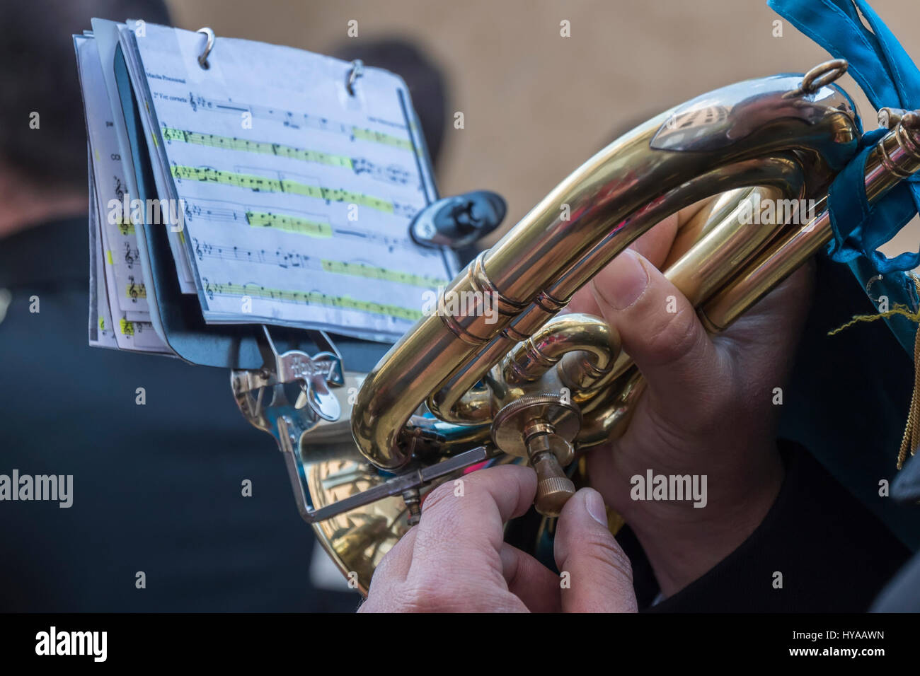 Trumpet being played in an event Stock Photo - Alamy
