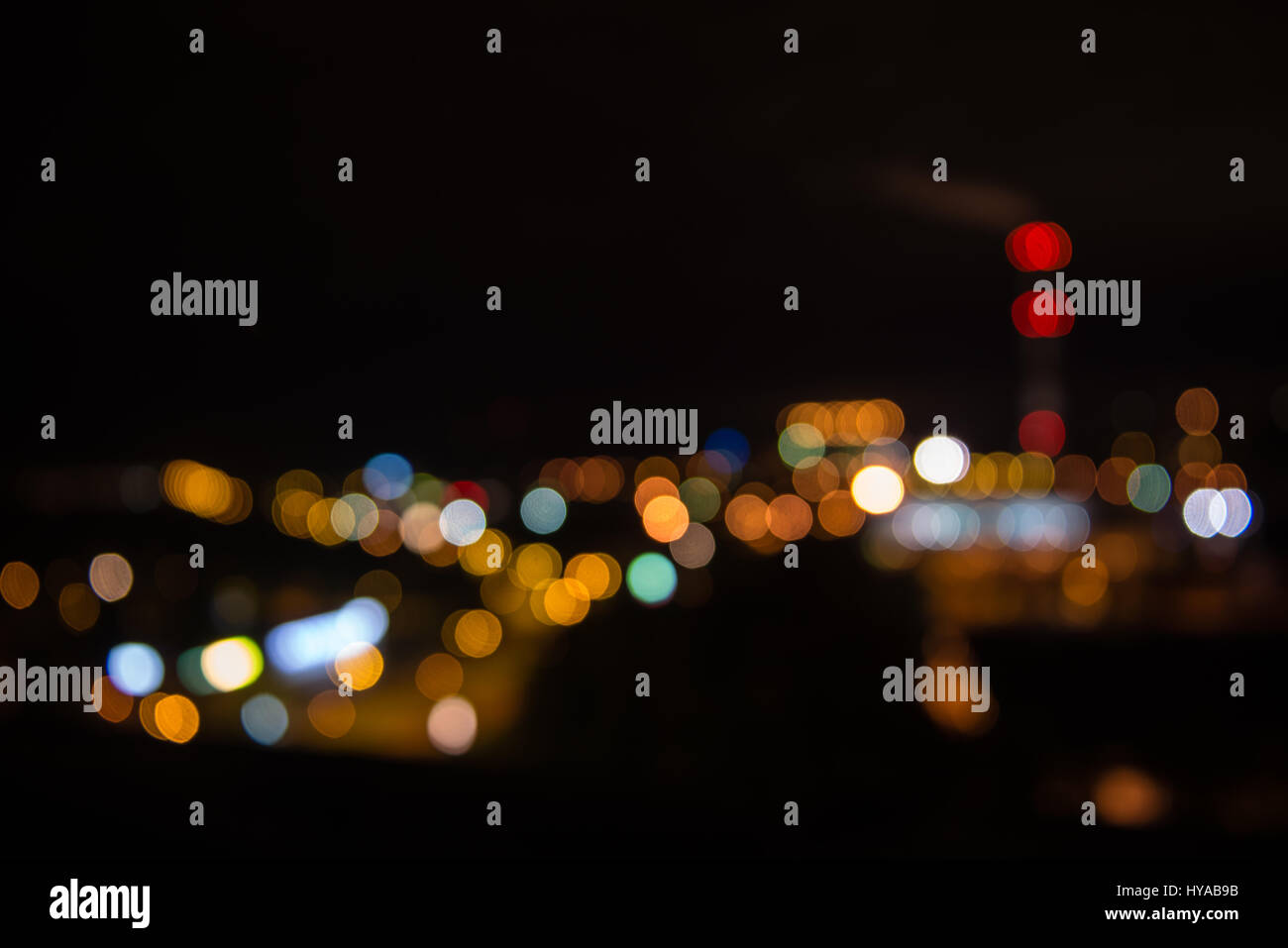 Blurred colored night lights in dark city, festive texture Stock Photo ...