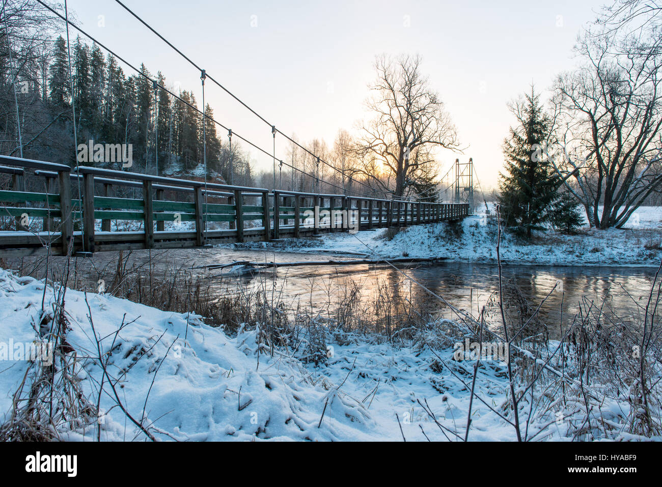 Bridge winter sigulda ice frozen hi-res stock photography and images ...