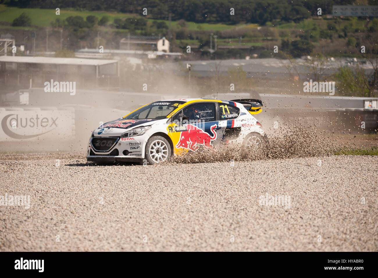 Montmeló, Spain. 02nd Apr, 2017. (Sequence) The Peugeot 208 World RX ...