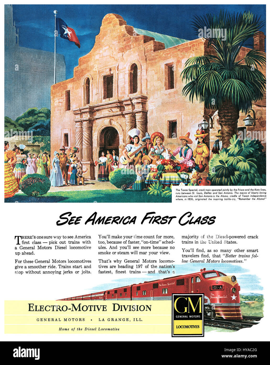 1949 U.S. advertisement for General Motors Locomotives Stock Photo - Alamy