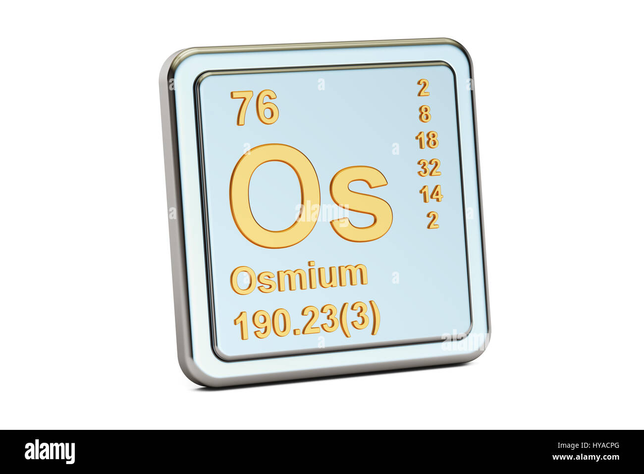 Osmium Os, chemical element sign. 3D rendering isolated on white ...