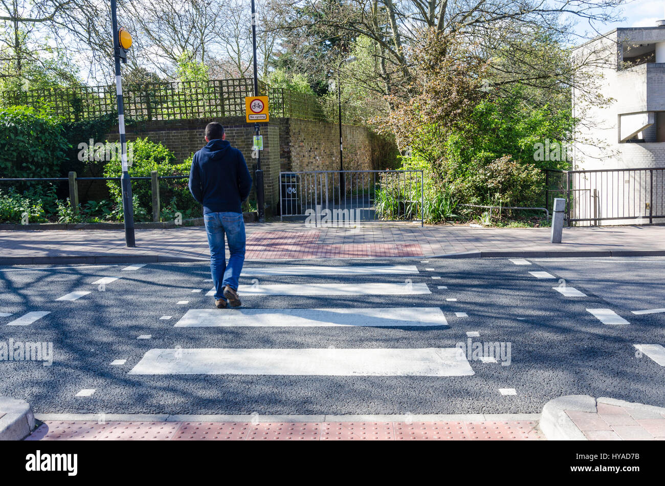 Man walking zebra crossing in hi-res stock photography and images - Alamy