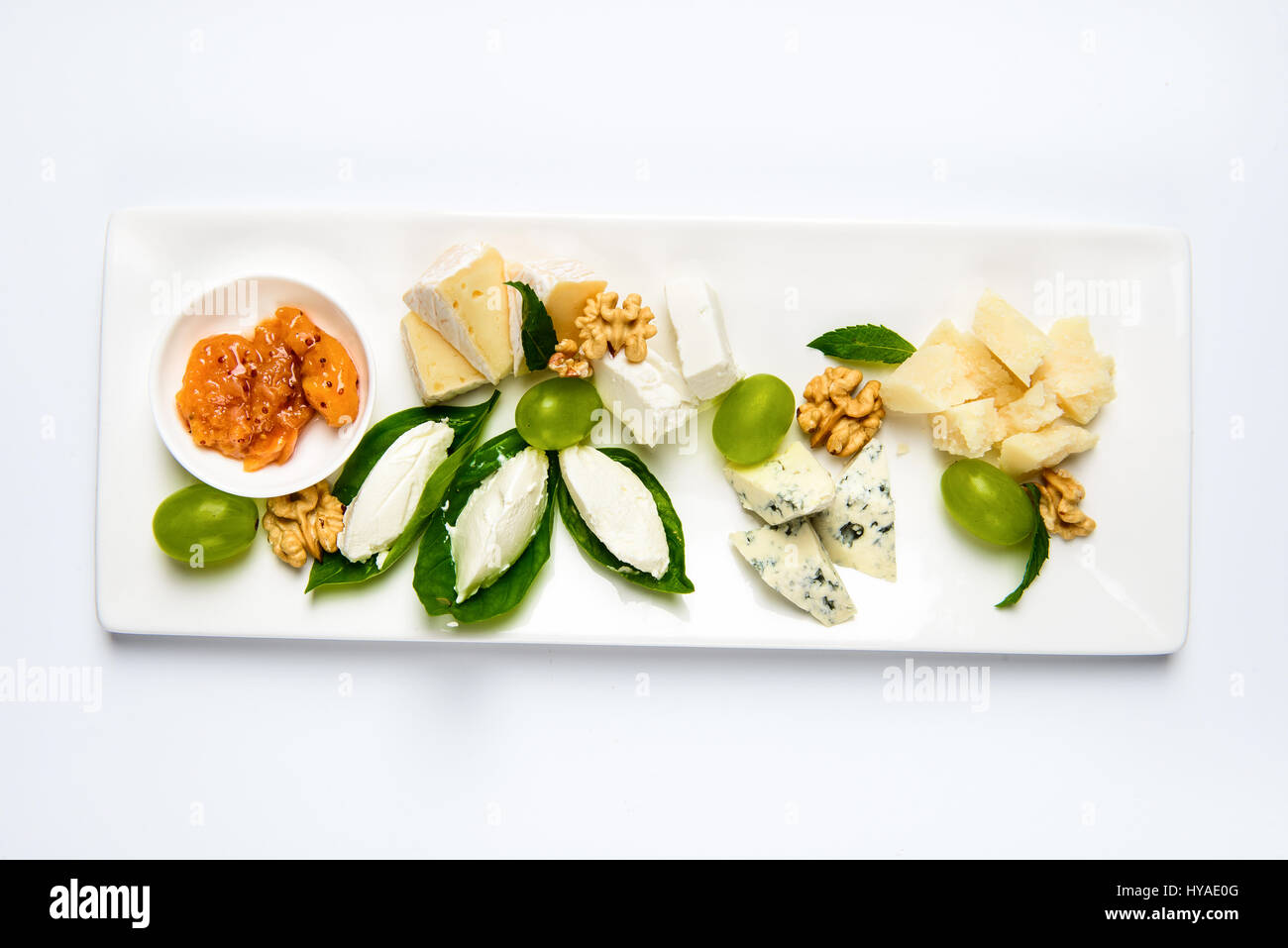Various cheese type dish served luxery, isolated Stock Photo - Alamy