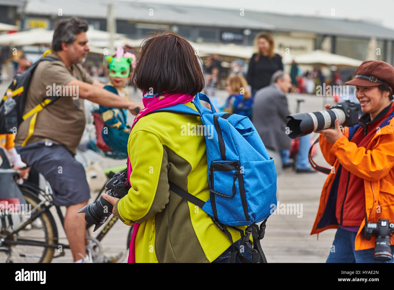 Tel Aviv - 20 February 2017: Group of photographers in Israel during ...
