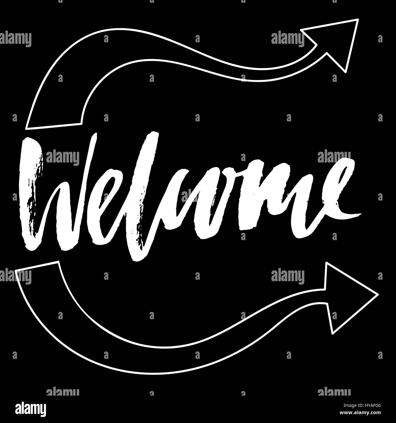 Welcome lettering design hi-res stock photography and images - Alamy
