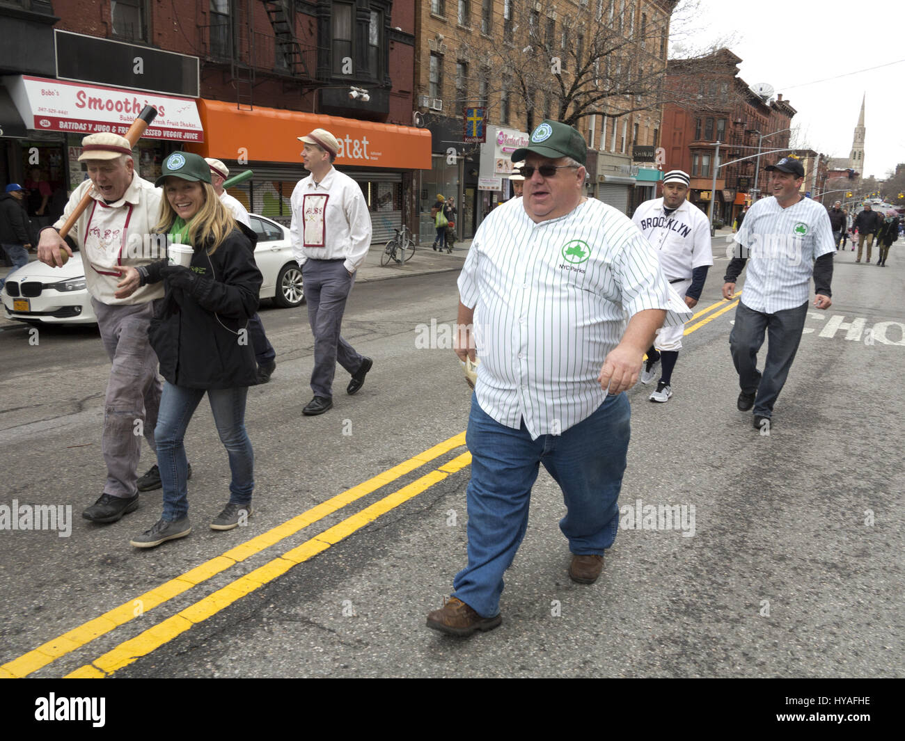 Historic baseball team, The Brooklyn Atlantics, parade into Prospect ...