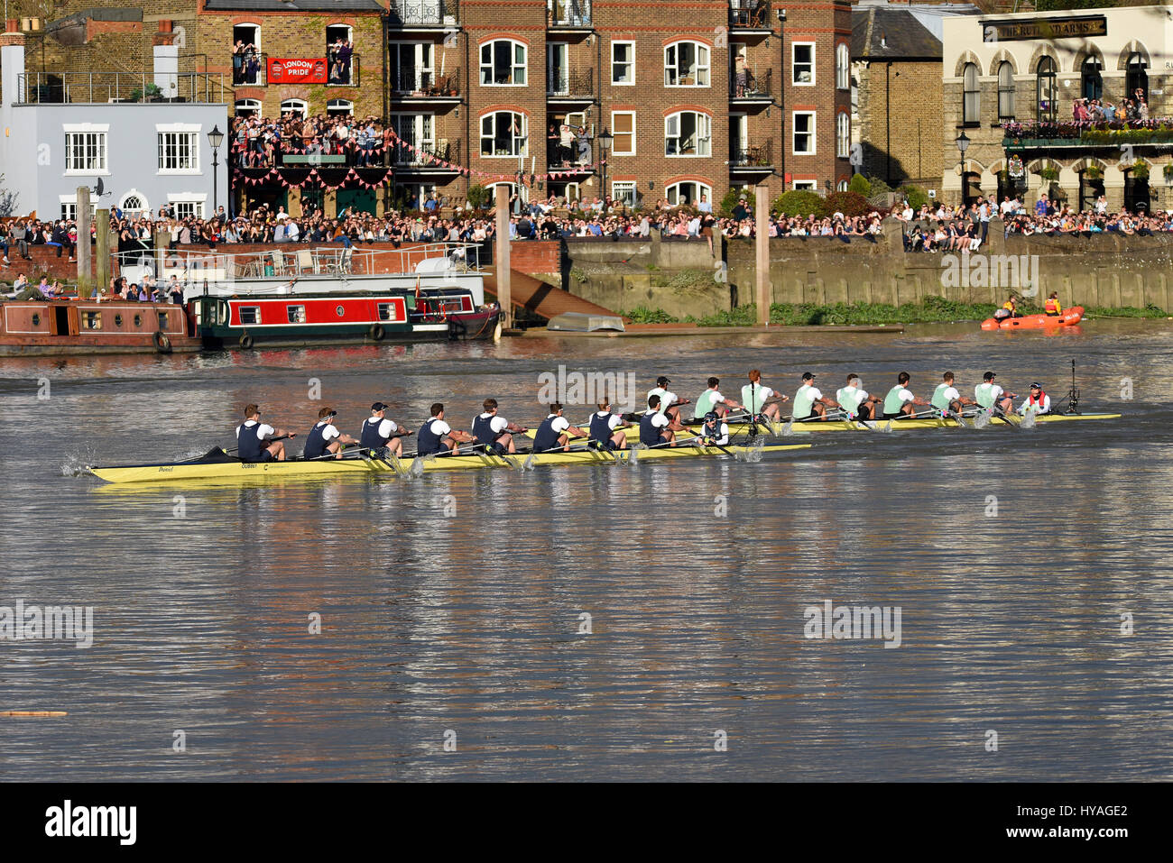 University Boat Race Oxford v Cambridge on the River Thames at Barnes ...